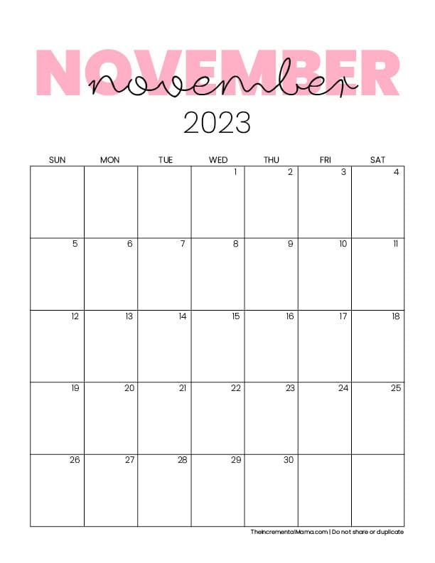 2023 Pink Calendar Printables - Free PDFs To Get Organized