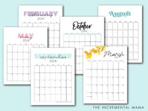 Free Printable 2024 One-Page Yearly Calendars (9 Templates)