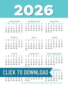 12 Free Printable One-Page Yearly Calendars - 2025, 2026, 2027 - The ...