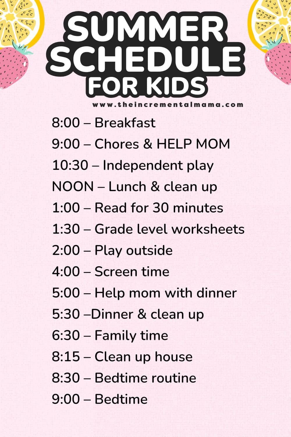 the Best Summer Schedule for Kids + Free Printable Bundle