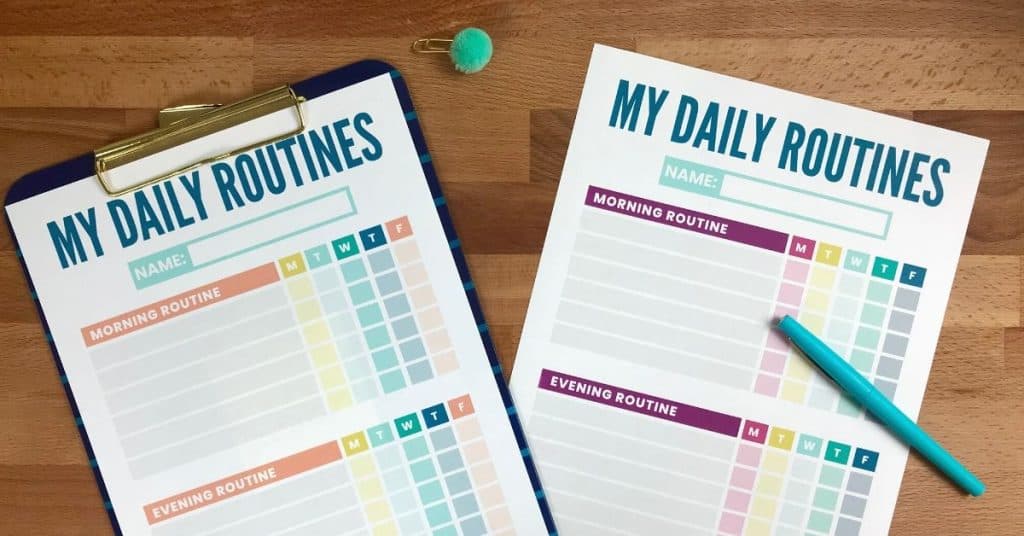 Free Printable Kid’s Daily Routine Chart Template - The Incremental Mama