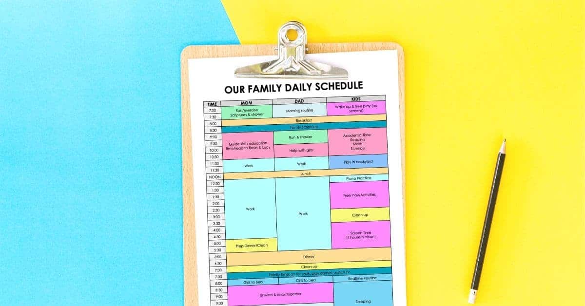 How to Create a Daily Schedule for Your Family When You're Cooped Up
