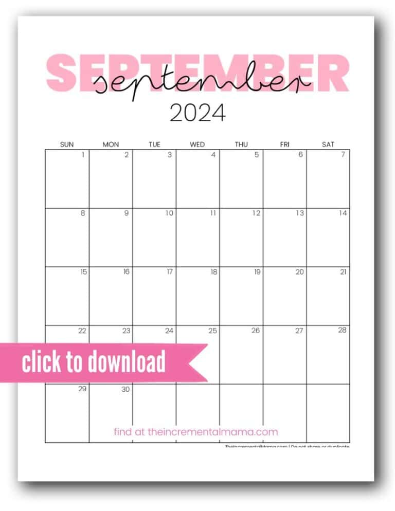 2024 Cute Calendar Templates to Organize Your Life - The Incremental Mama