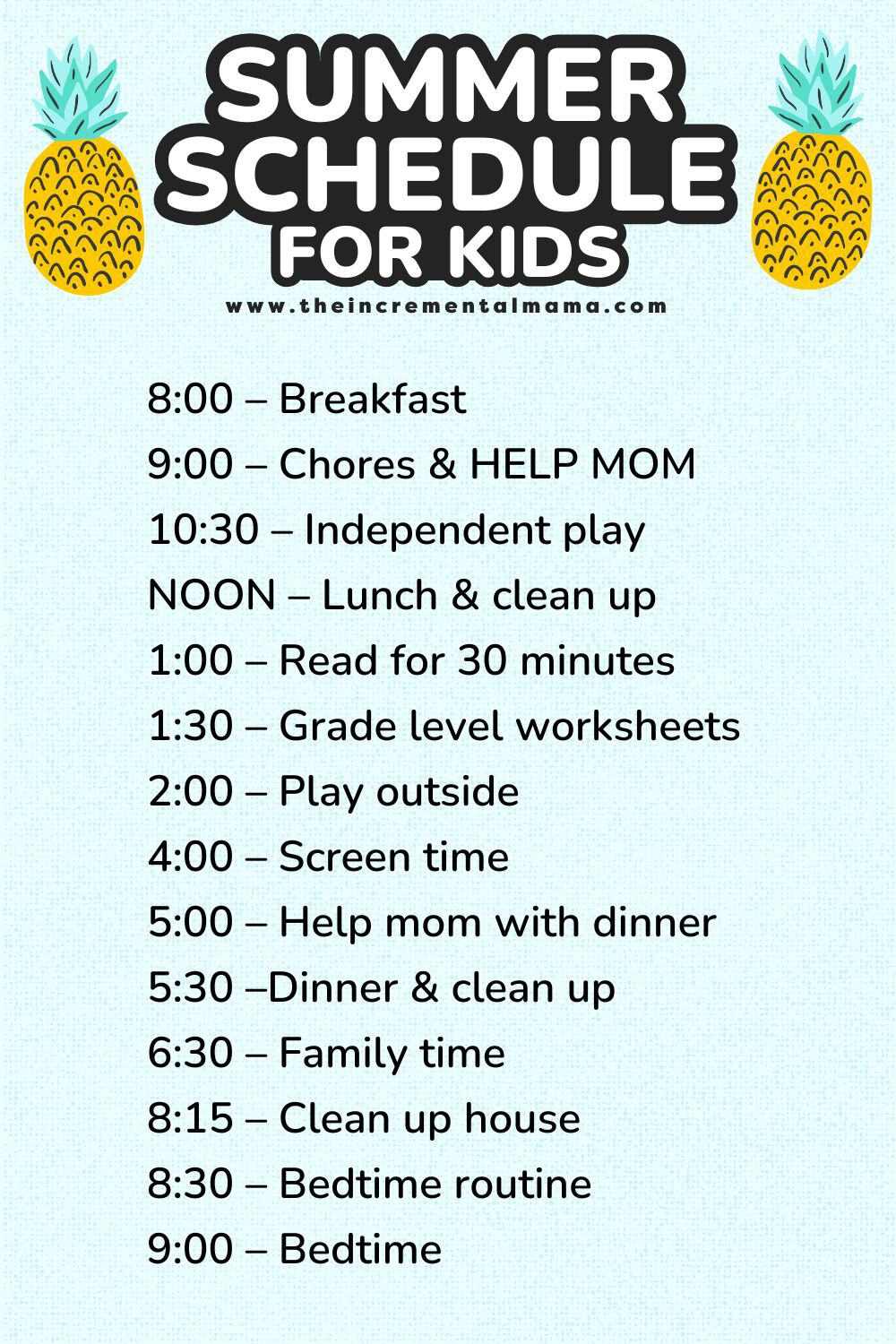 the Best Summer Schedule for Kids + Free Printable Bundle