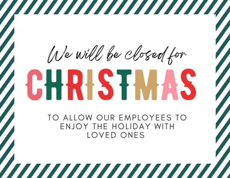 12 Free Printable Closed for Christmas Sign Templates - The Incremental ...