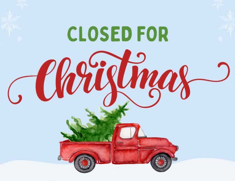 12 Free Printable Closed for Christmas Sign Templates - The Incremental ...