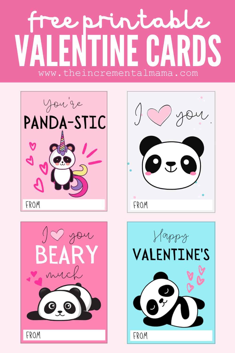 Super Cute Panda Valentine Cards (Free Printable)