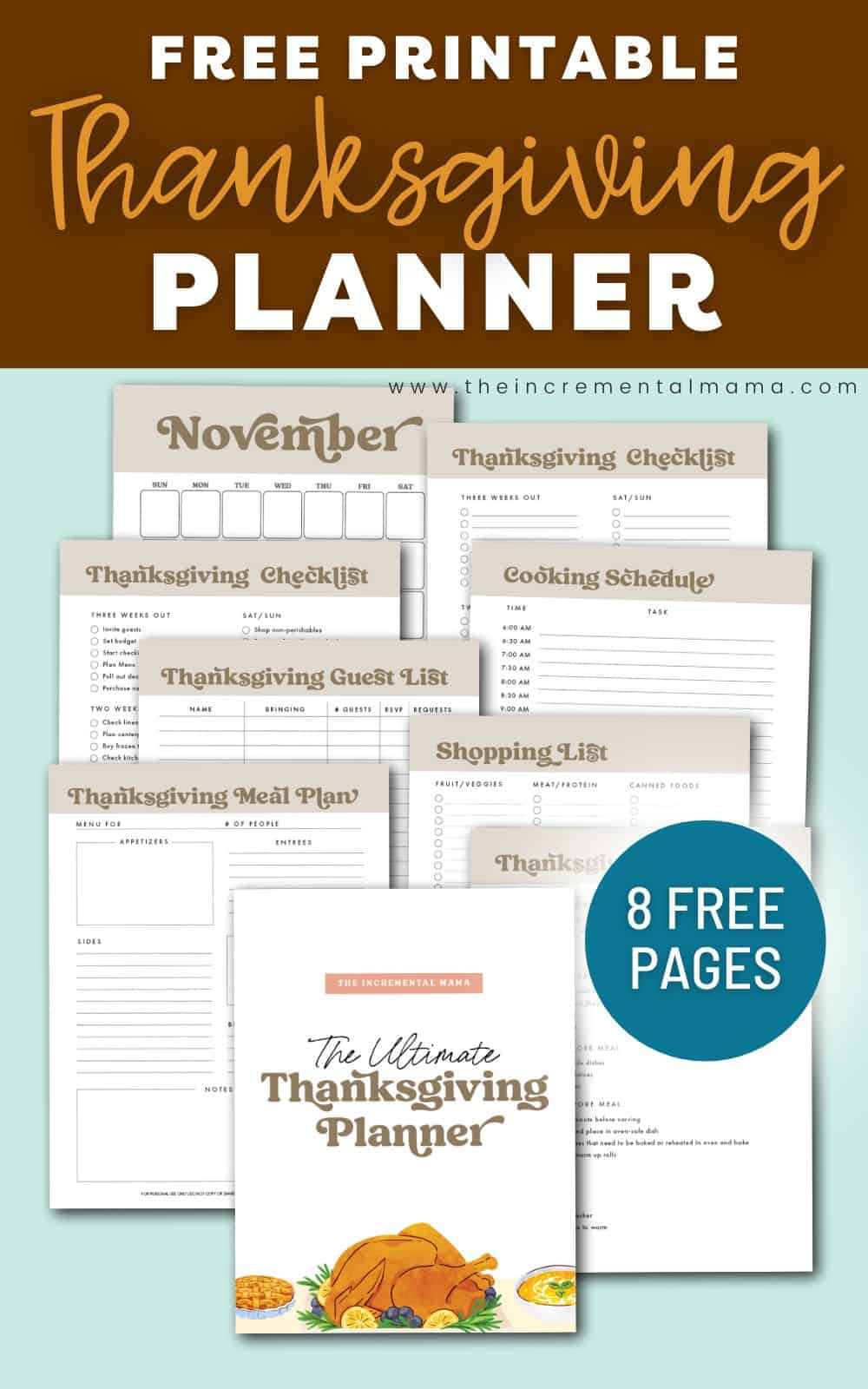 The Best Free Printable Thanksgiving Planner (8 pages) - The ...