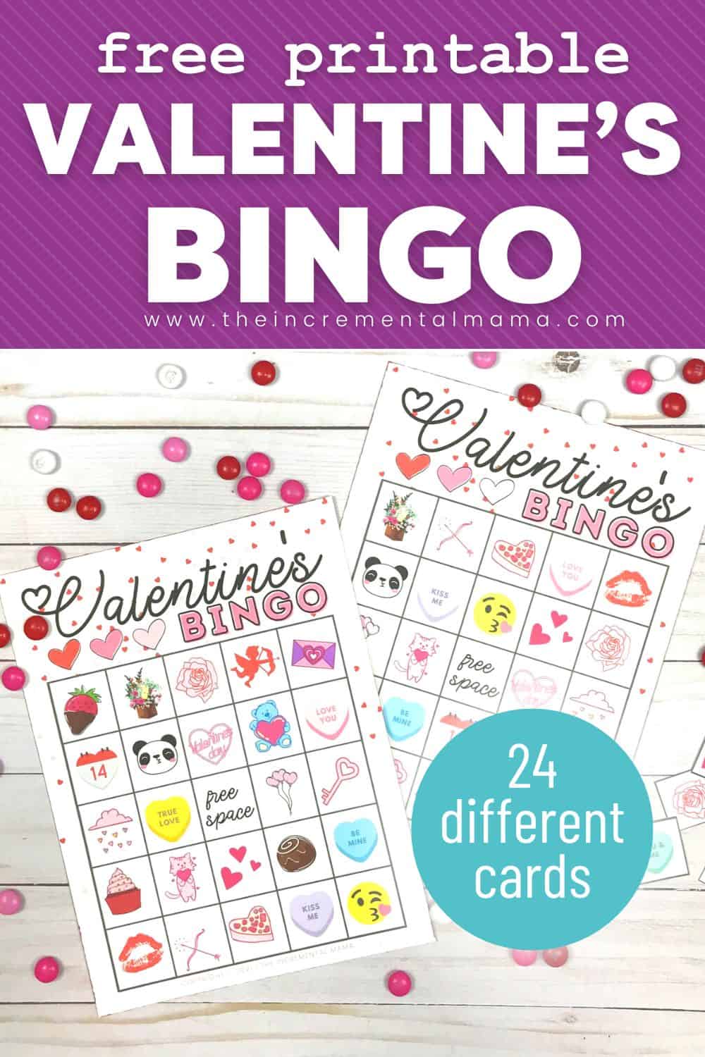 Free Valentine's Bingo Printables (24 cards) - The Incremental Mama