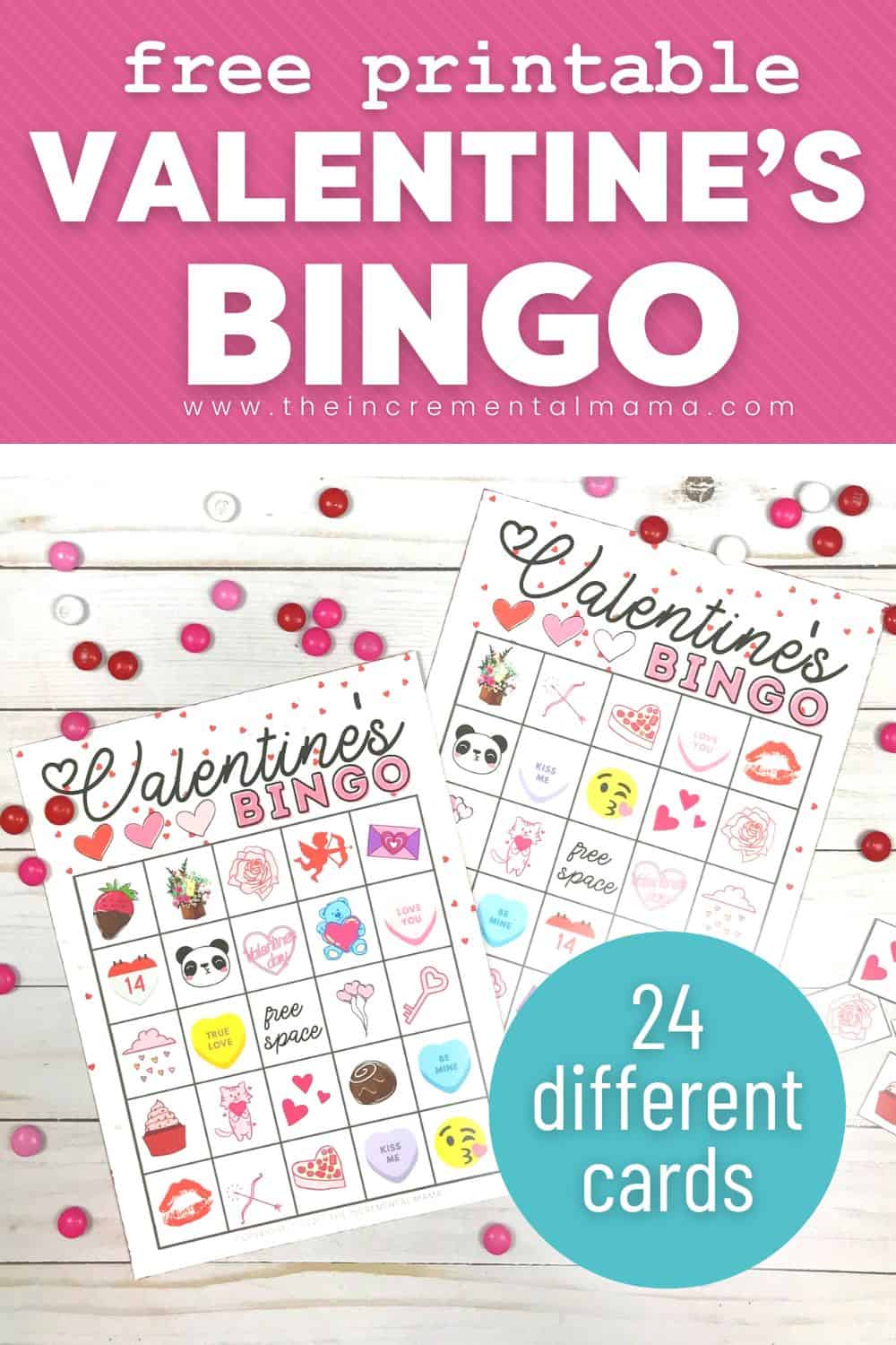 Free Valentine's Bingo Printables (24 cards) - The Incremental Mama