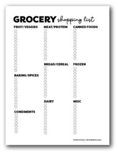 Free Printable Weekly Meal Planner & Grocery List