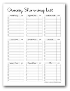 Free Printable Weekly Meal Planner & Grocery List