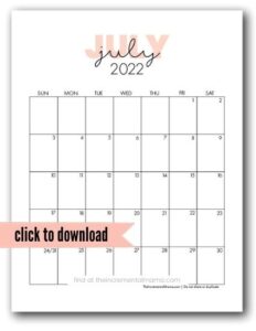 2022 Feminine Pink Calendar Printables - Free PDFs To Get Organized