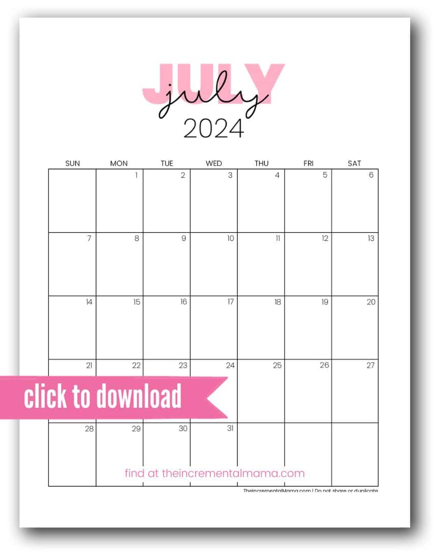 2024 Cute Calendar Templates to Organize Your Life - The Incremental Mama