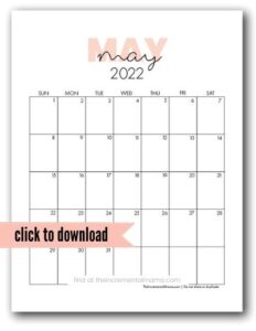 2022 Feminine Pink Calendar Printables - Free PDFs To Get Organized
