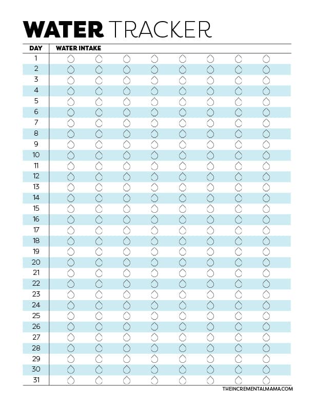 The Best 8 Free Monthly Water Tracker Printable PDFS