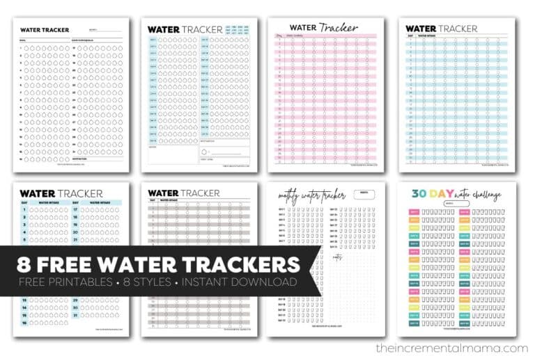The Best 8 Free Monthly Water Tracker Printable PDFS
