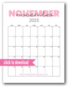 2023 Pink Calendar Printables - Free PDFs To Get Organized