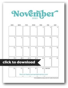 Free Fun Retro 2023 Printable Monthly Calendar Templates
