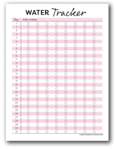 The Best 8 Free Monthly Water Tracker Printable PDFS