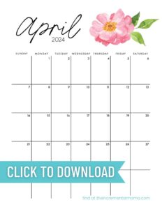Free 2024 Floral Calendar Download (12 Monthly Templates) - The ...