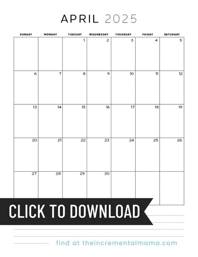Free 2025 Monthly Calendar PDF Printable With Lined Section - The ...