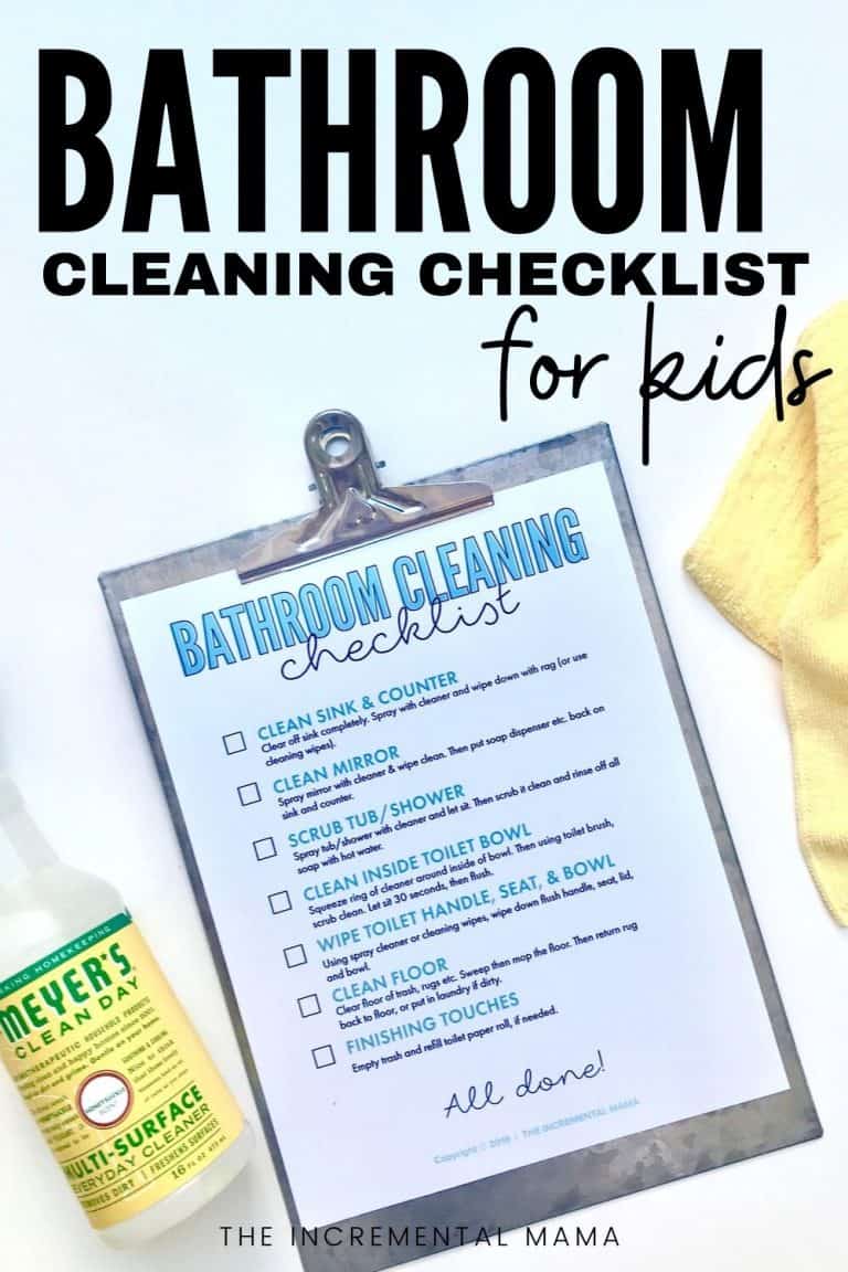 Free Printable Bathroom Cleaning Checklist for Kids