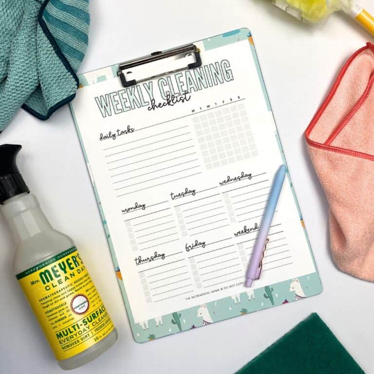 Free Weekly Cleaning Schedule & Checklist Printable - The Incremental Mama