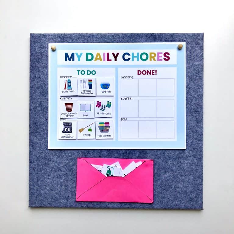 Free Printable Picture Chore Chart for Preschoolers & Toddlers
