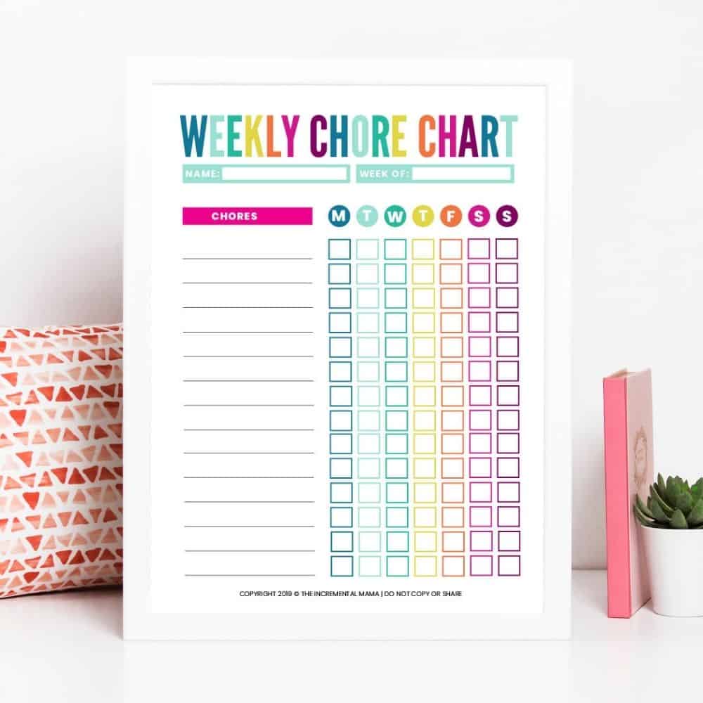 Kids Chore Chart Checklist Weekly Routine Schedule Editable Template 