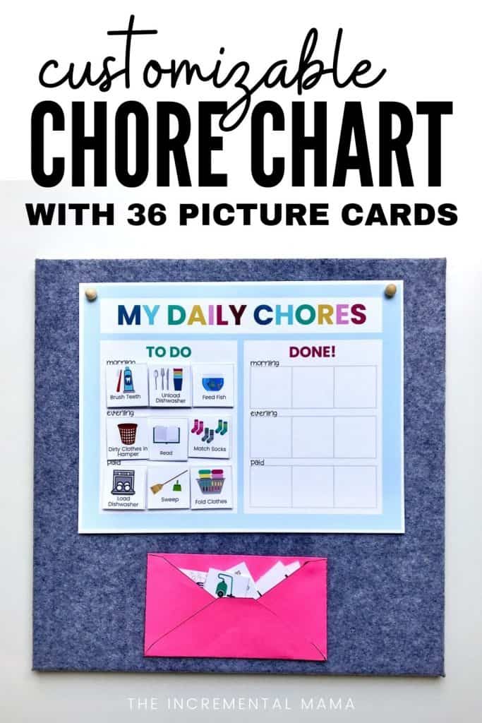 Customizable Picture Chore Chart to Organize Your Kid's Daily Schedule