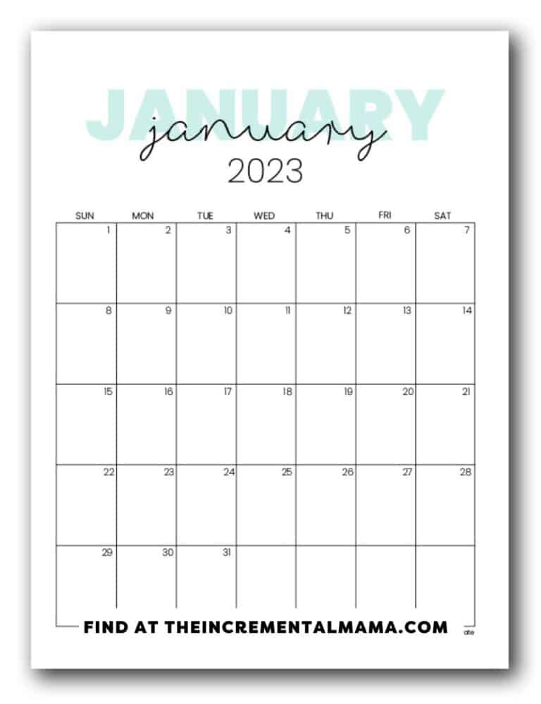 Cute 2023 Printable Calendar - 12 Free Printables to Get Organized