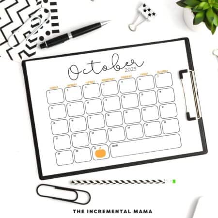 5 Free Printable Halloween Calendar Templates