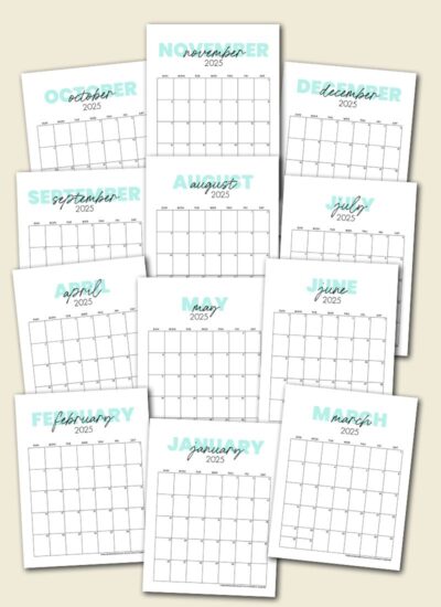 Cute 2025 Monthly Calendar Free Printable