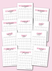 Free Printable 2025 Pink Calendar Templates - The Incremental Mama