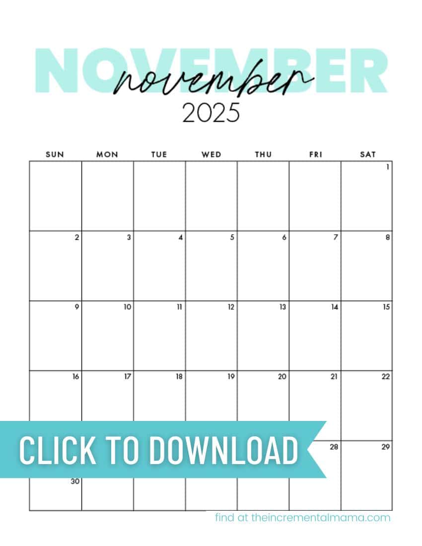 Cute 2025 Monthly Calendar Free Printable