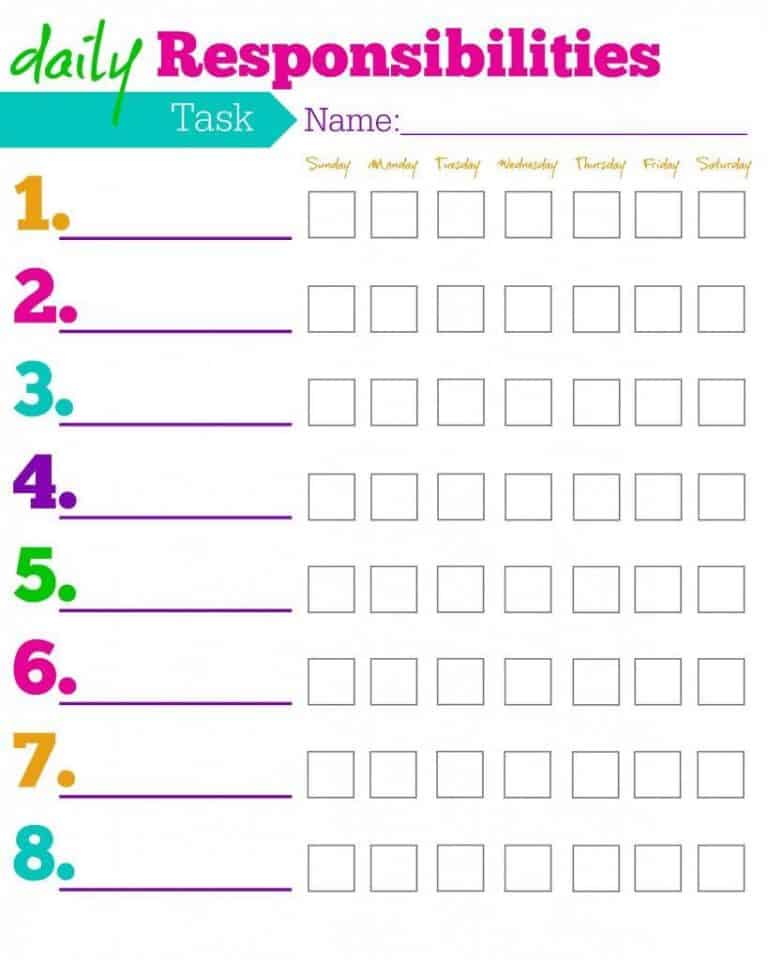 15 Free Chore Chart Printables for Kids - The Incremental Mama