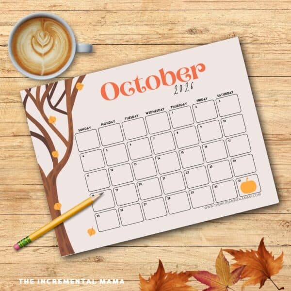 5 Free Printable Halloween Calendar Templates