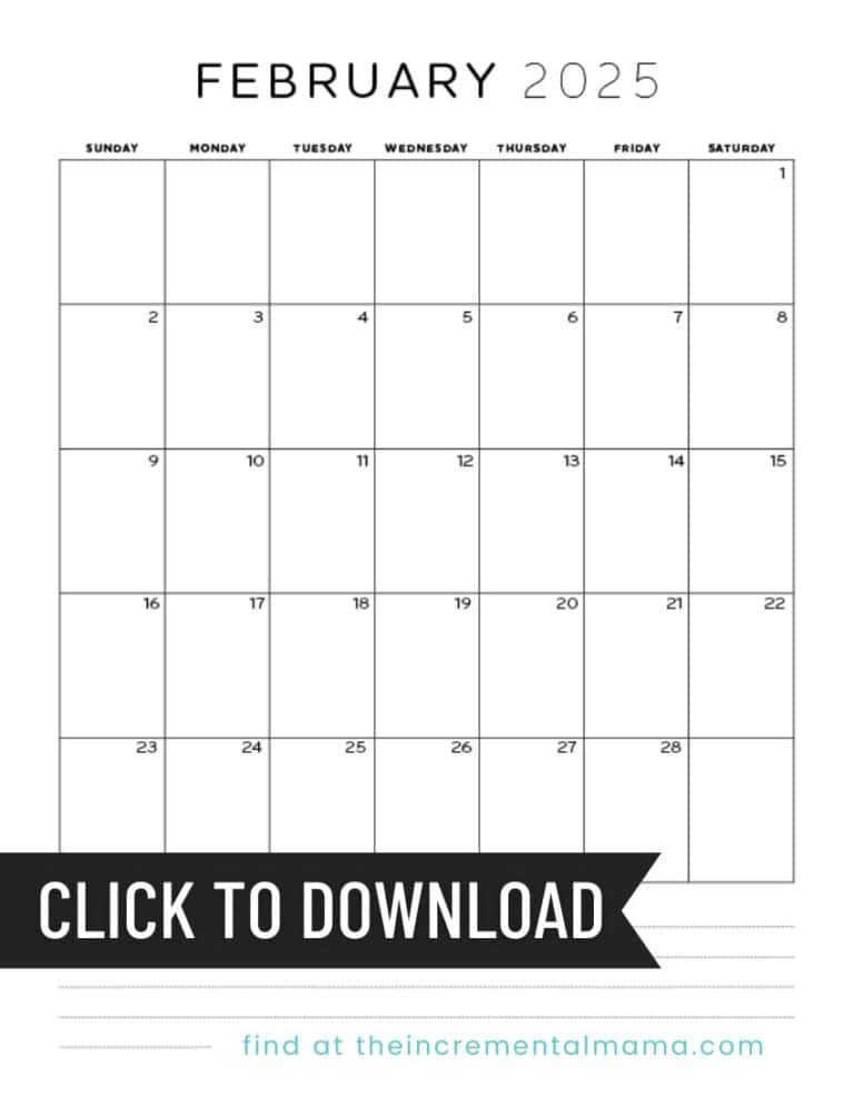 Free 2025 Monthly Calendar PDF Printable With Lined Section - The ...