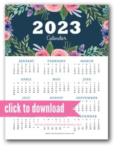 9 Free Printable One-Page Calendars for 2023