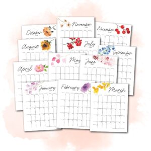 Free 2024 Floral Calendar Download (12 Monthly Templates) - The ...