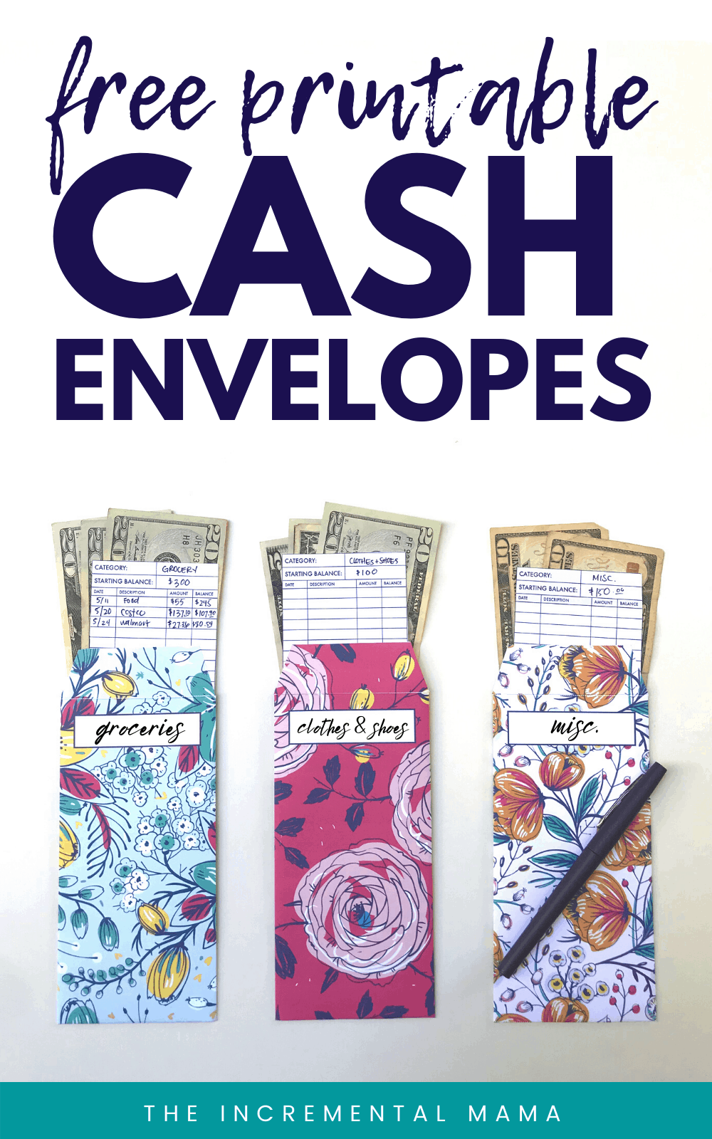 3 Fantastic Floral Vertical Cash Envelope Templates - Free Printables
