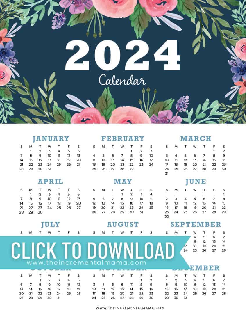 Free Printable 2024 One-Page Yearly Calendars (9 Templates)