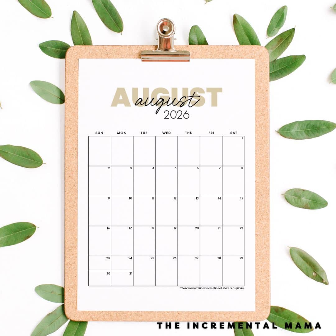 Free Printable Pretty 2026 Pink Calendar Templates - The Incremental Mama