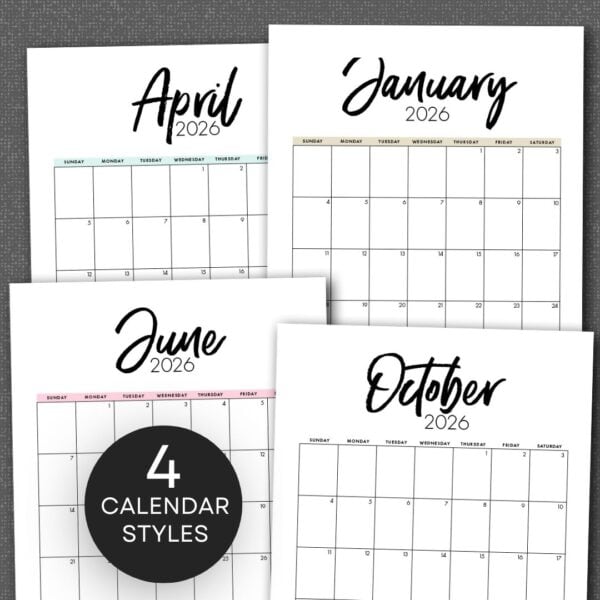 Free Printable Pretty 2026 Pink Calendar Templates - The Incremental Mama