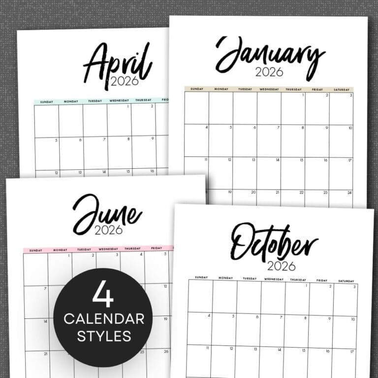 Free Printable Pretty 2026 Pink Calendar Templates - The Incremental Mama