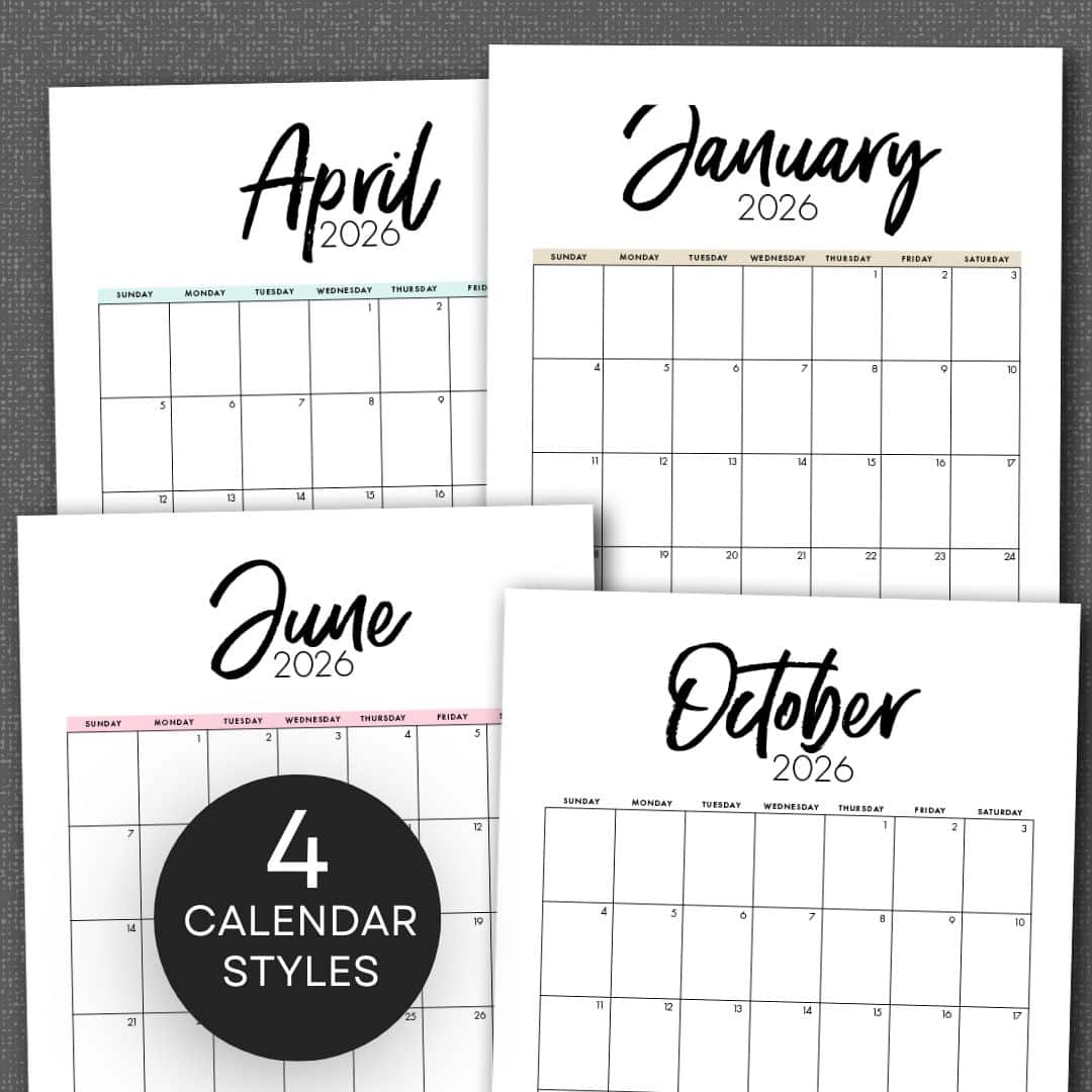Free Printable Pretty 2026 Pink Calendar Templates - The Incremental Mama