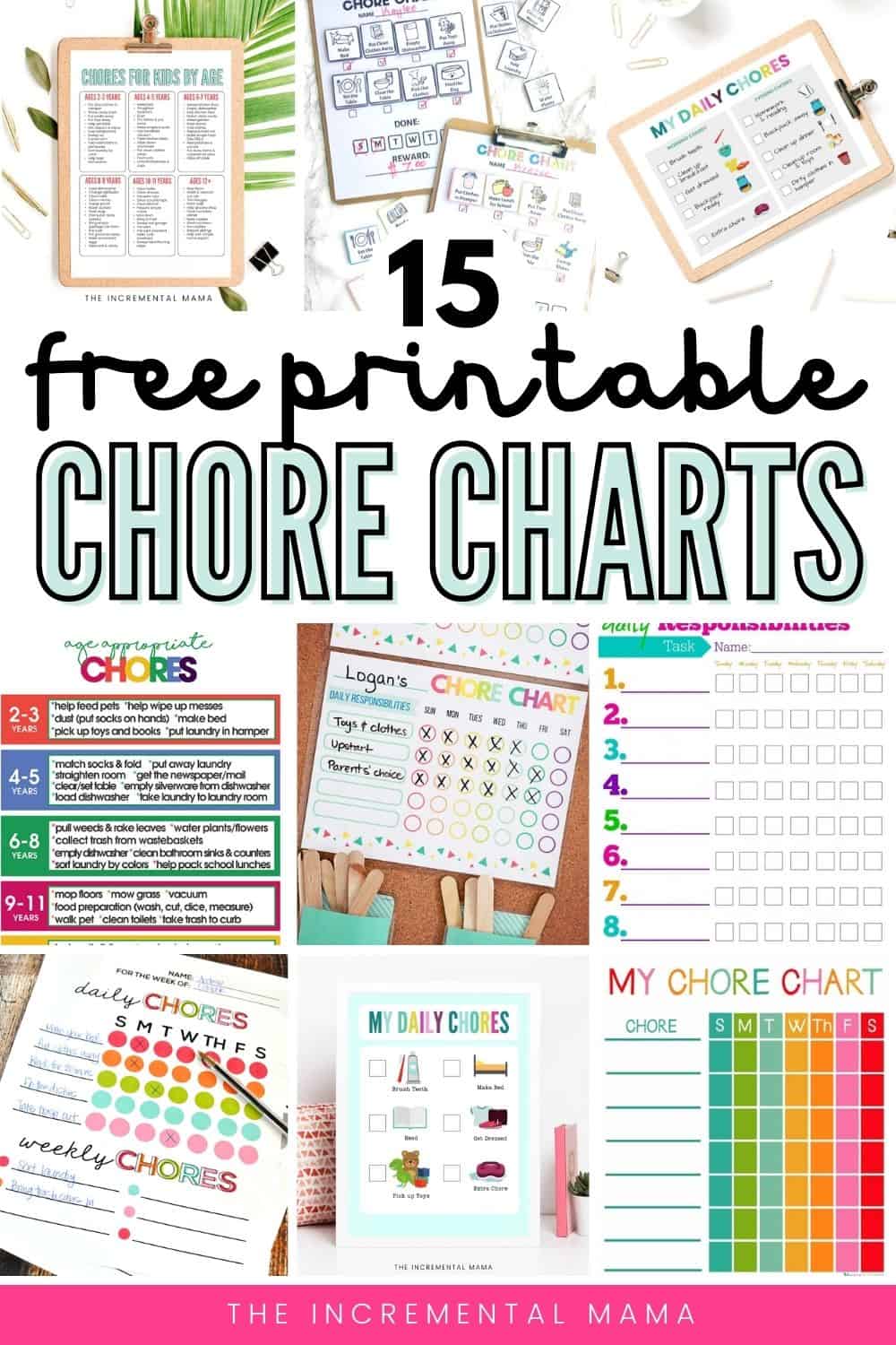 15 Free Chore Chart Printables for Kids - The Incremental Mama
