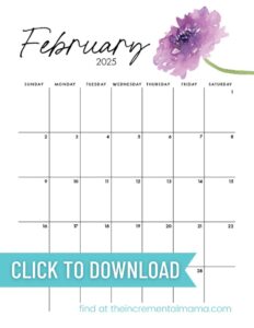 Free 2025 Floral Monthly Calendar PDFs Templates - The Incremental Mama