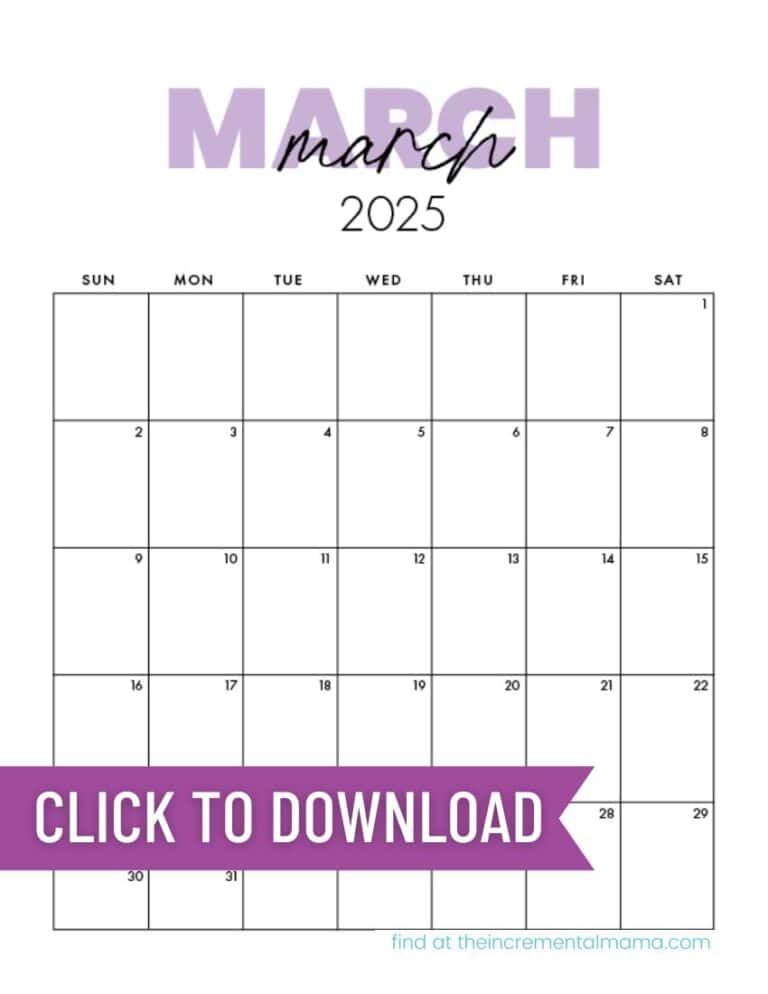 Free 2025 Monthly Calendar Template - January to December